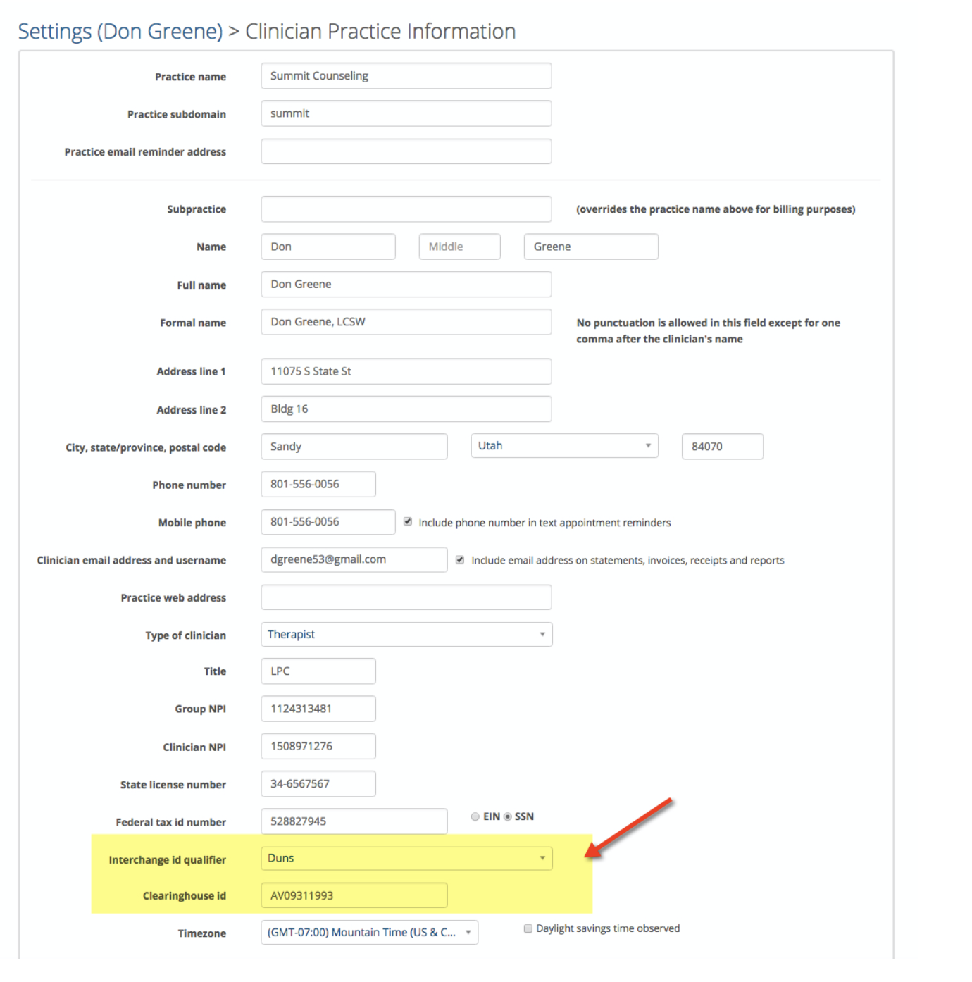 Changing Clearinghouse Payer ID Settings – TherapyMate