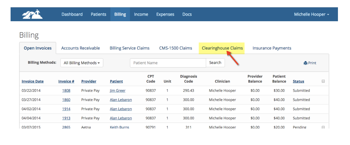 Office Ally Clearinghouse Claims Creation & Submission – TherapyMate