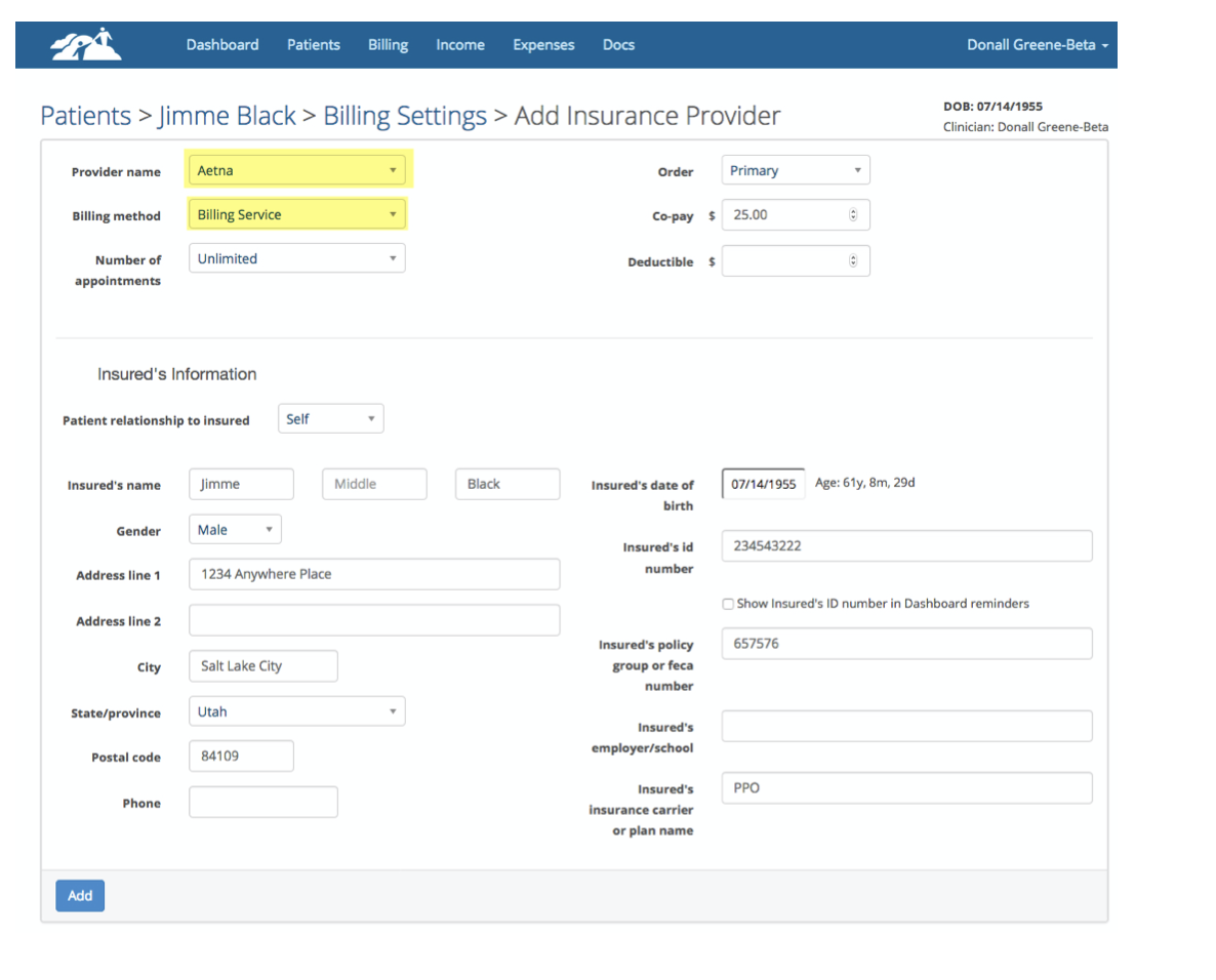 Procedures Report for your Billing Service – TherapyMate