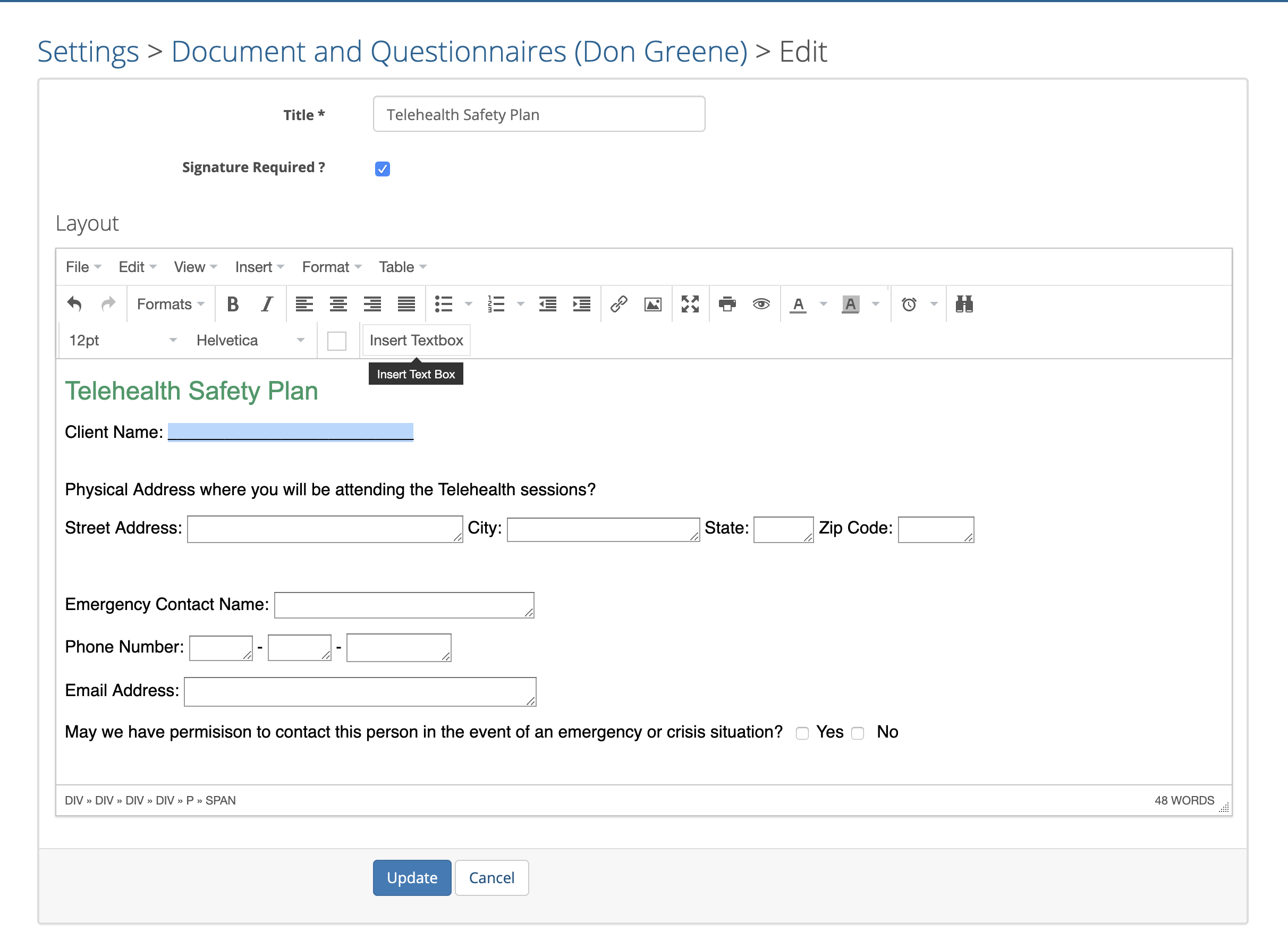 Creating & Your Own Client Forms – TherapyMate