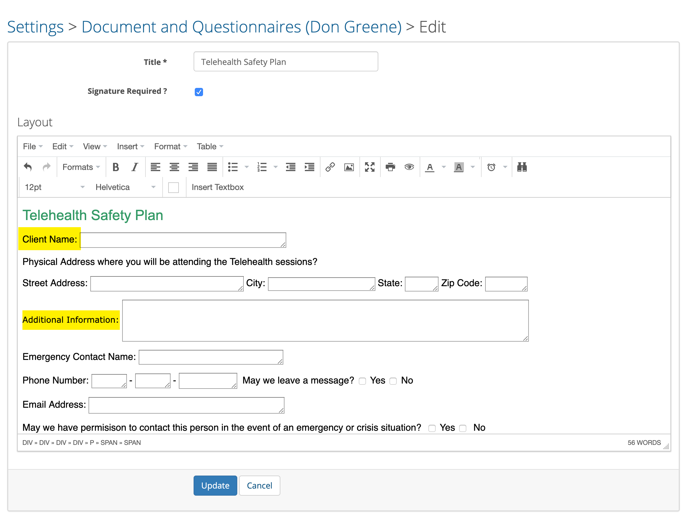 Creating & Your Own Client Forms – TherapyMate