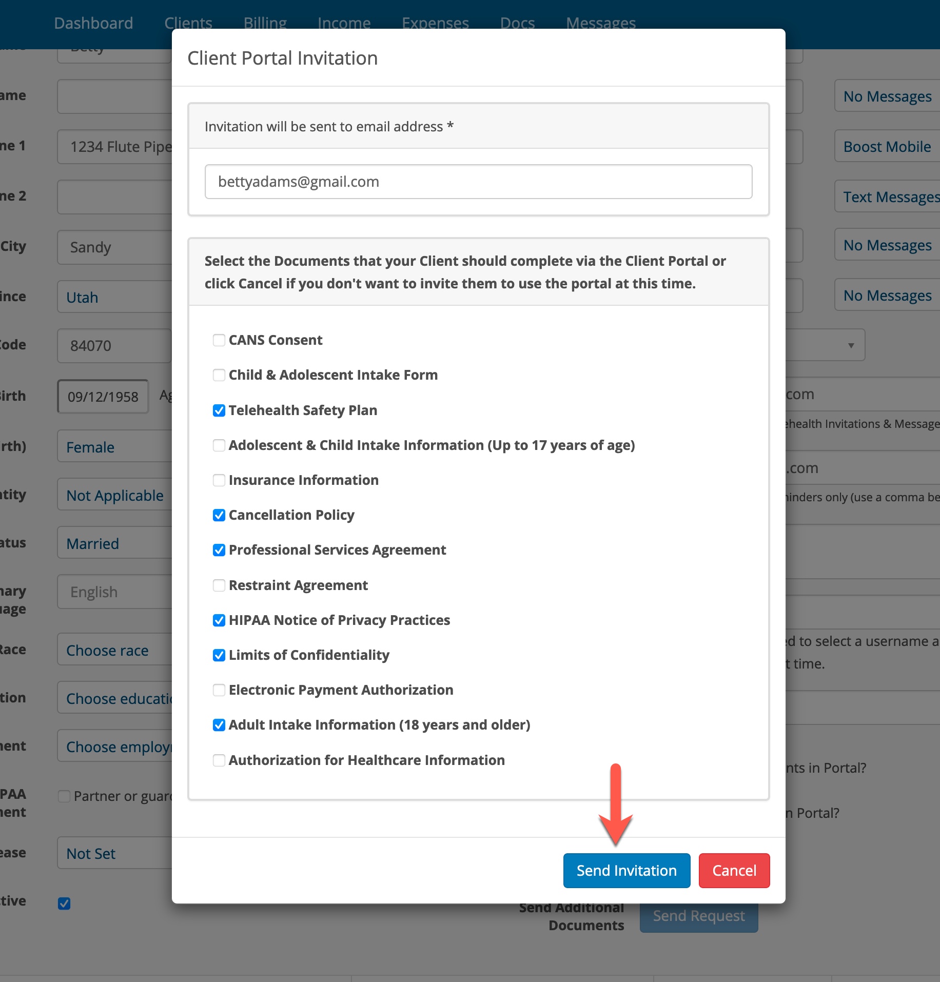 Couple & Partner Charts – TherapyMate