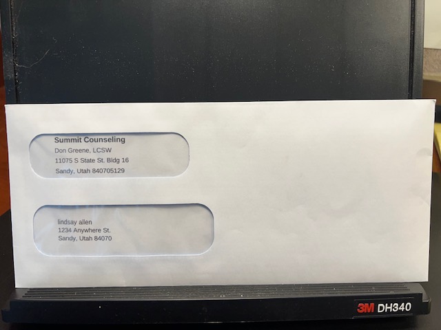 Window Envelopes for Statements & Superbills – TherapyMate